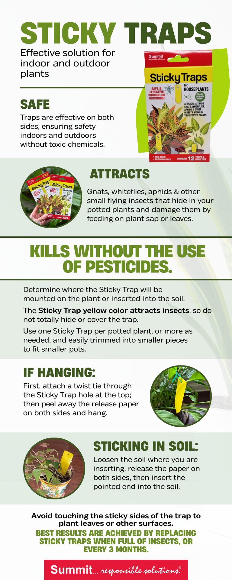 Summit Sticky Traps — Traps on Both Sides Safe & Effective Indoors and ...